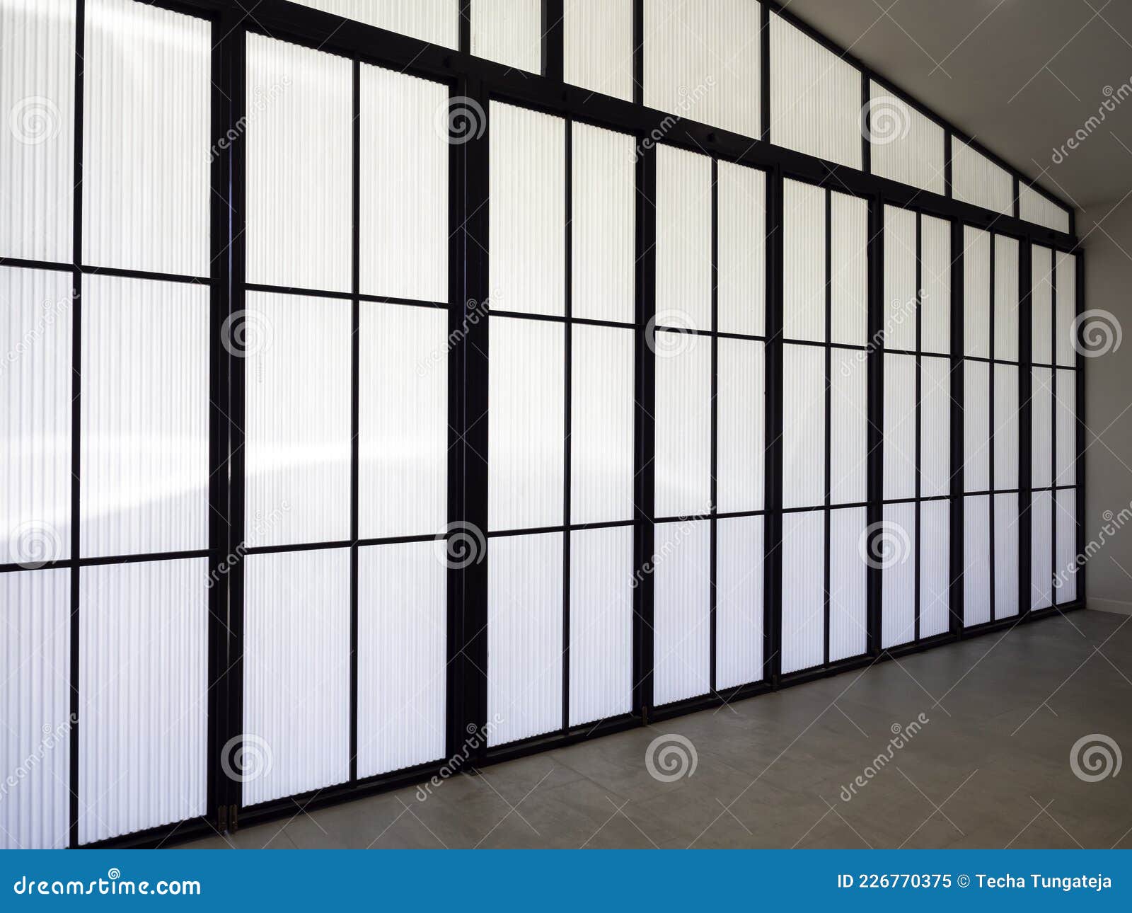 Warehouse Door with Large White Translucent Door. Stock Image - Image ...
