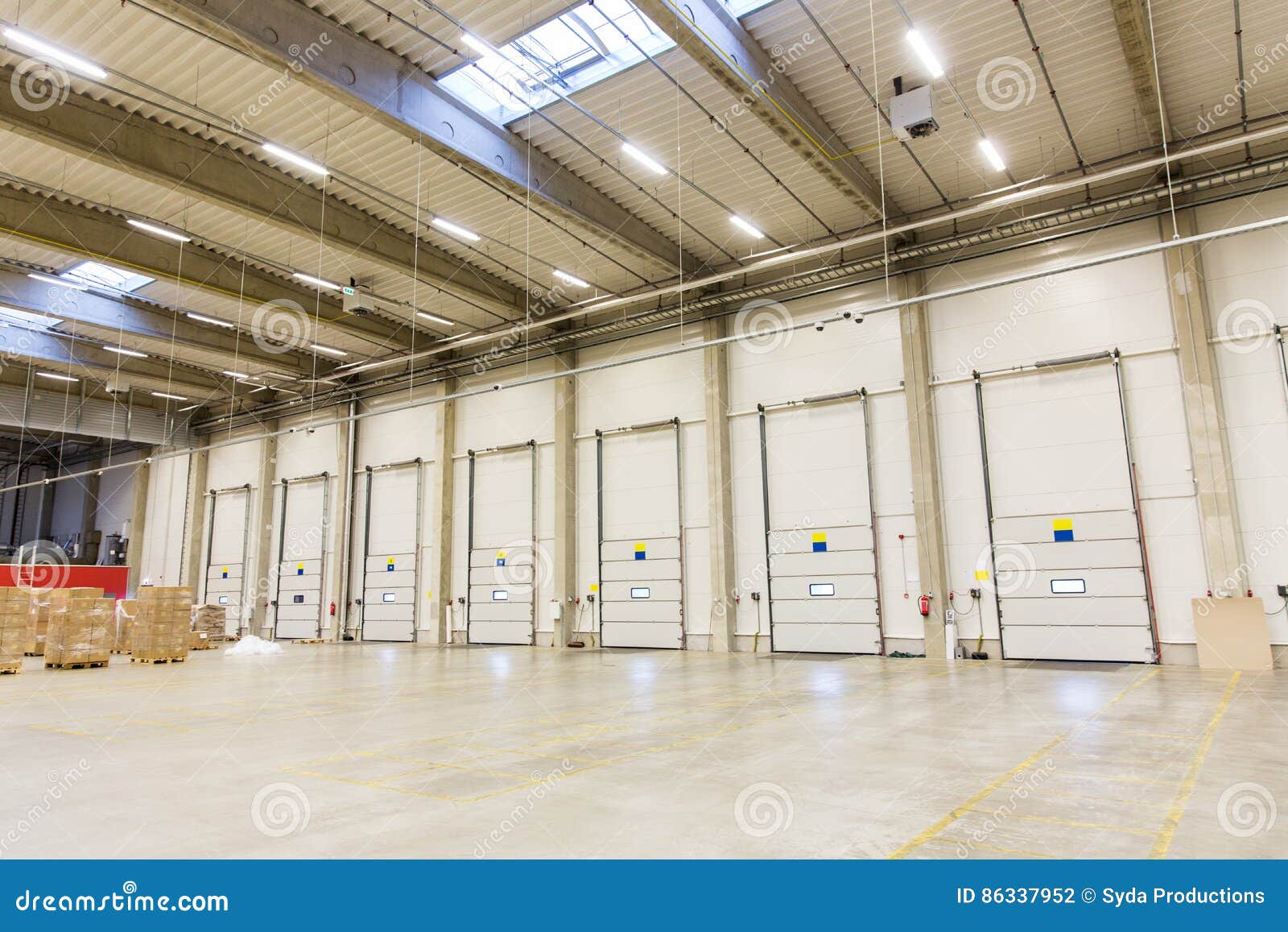 Warehouse Doors or Gates and Cargo Boxes Stock Photo - Image of ...