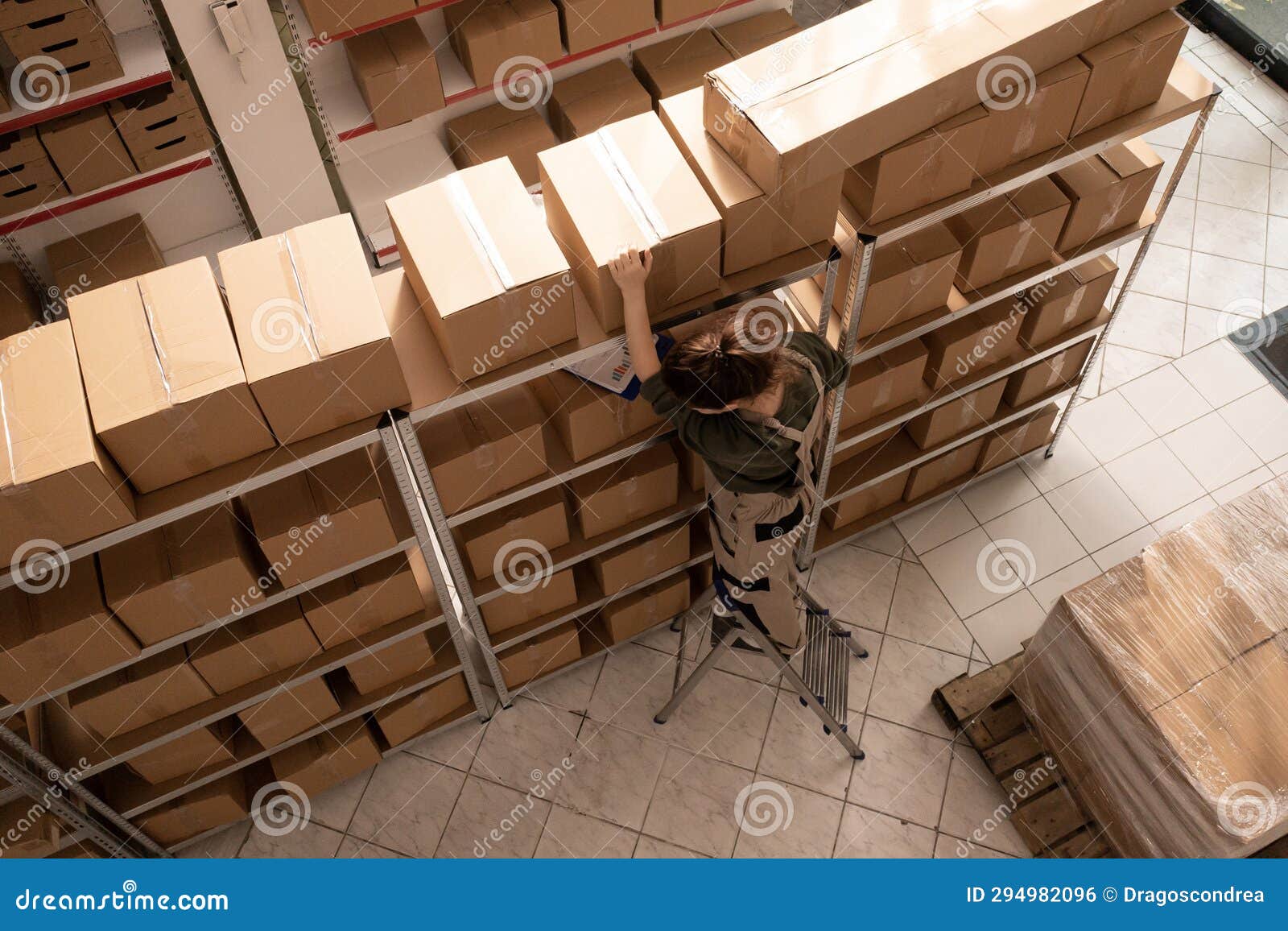 Warehouse Employee Preparing Packages Stock Photo - Image of order ...