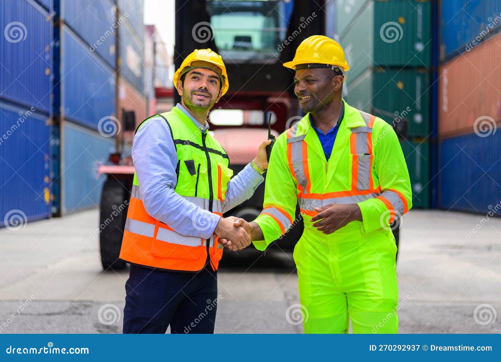 Warehouse Engineer Working at Container Yard Stock Image - Image of ...