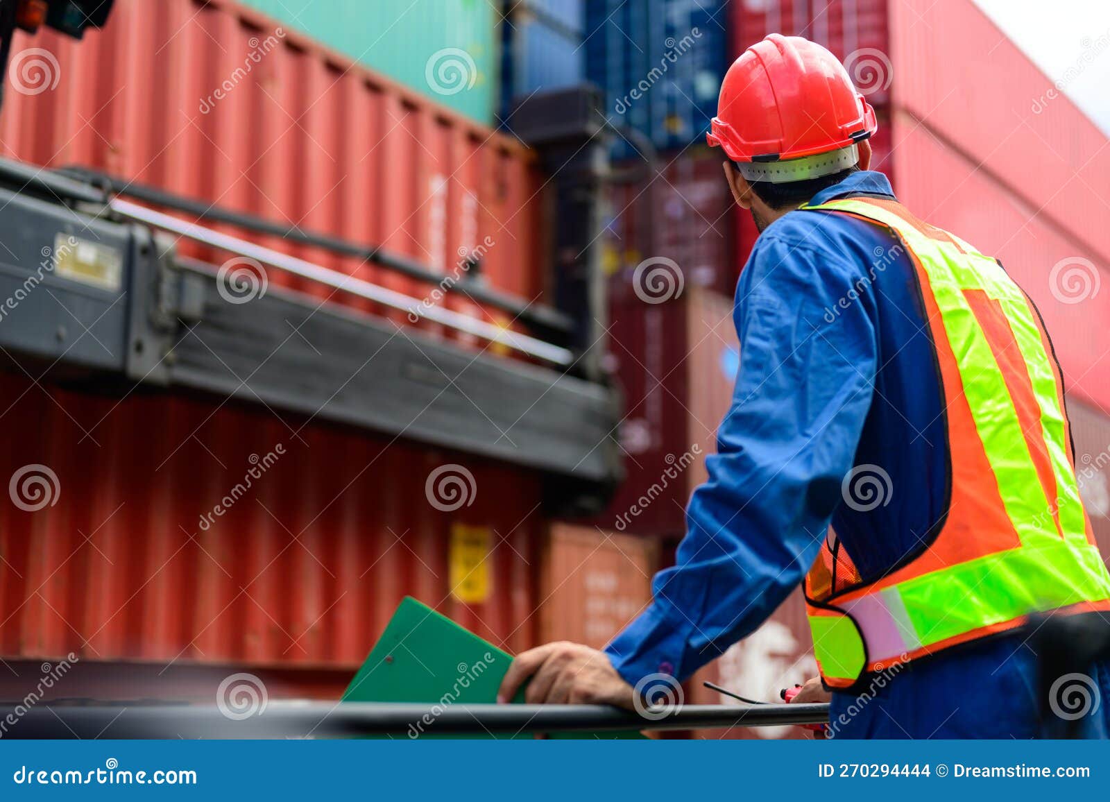 Warehouse Engineer Working at Container Yard Stock Photo - Image of ...