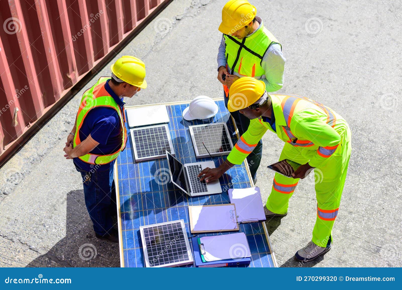 Warehouse Engineer Working at Container Yard Stock Photo - Image of ...