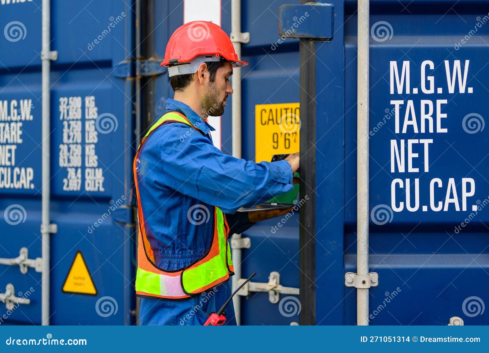 Warehouse Engineer Working at Container Yard Editorial Stock Image ...