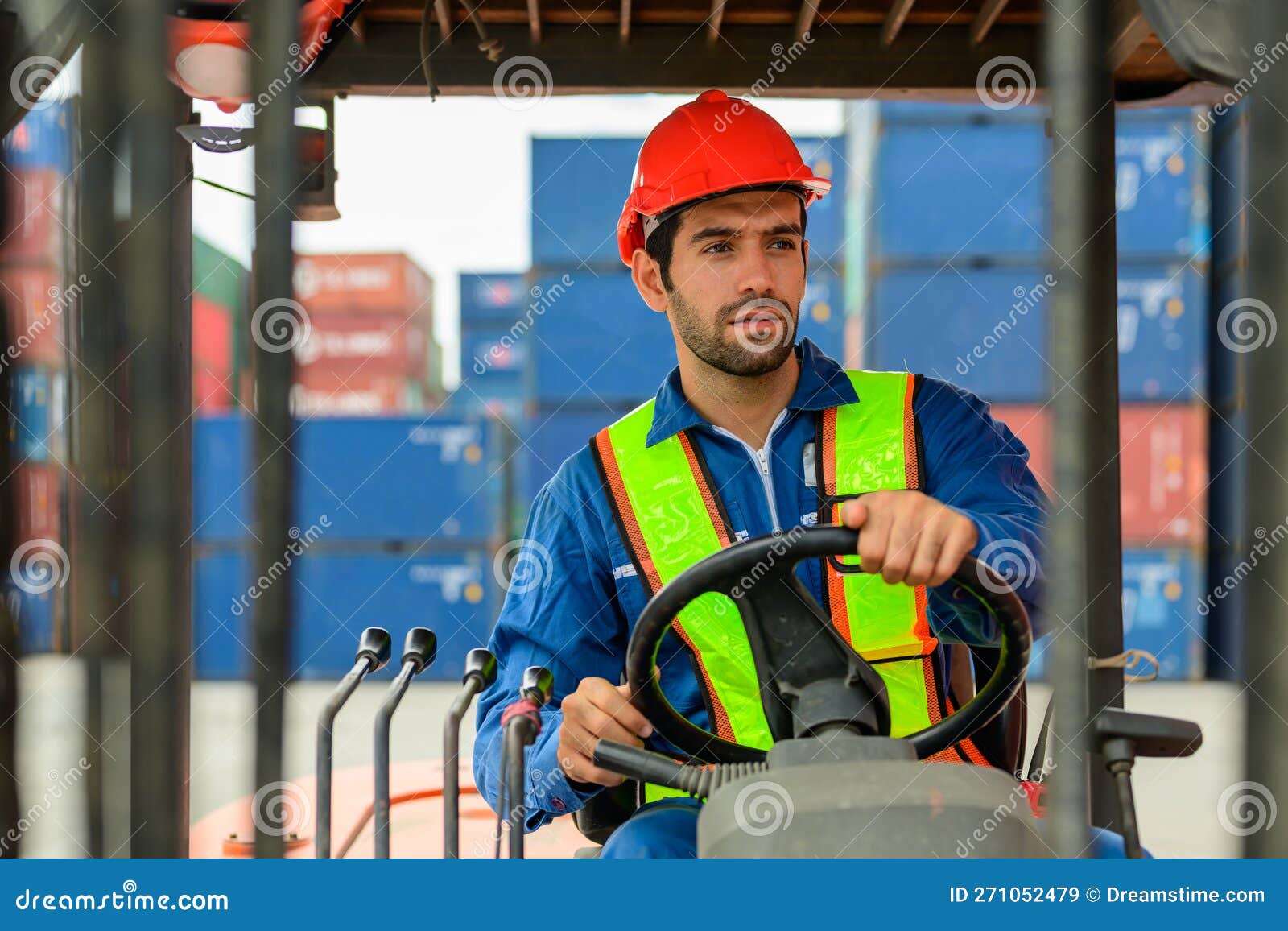Warehouse Engineer Working at Container Yard Stock Image - Image of ...