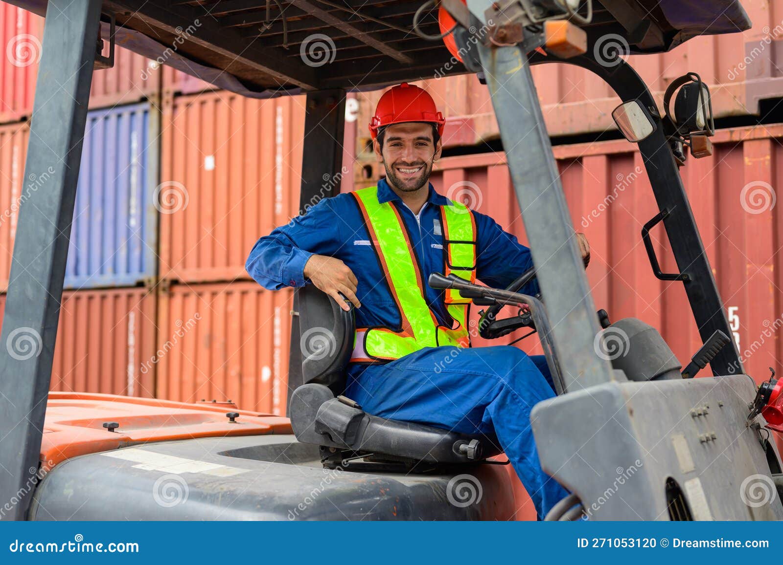 Warehouse Engineer Working at Container Yard Stock Photo - Image of ...