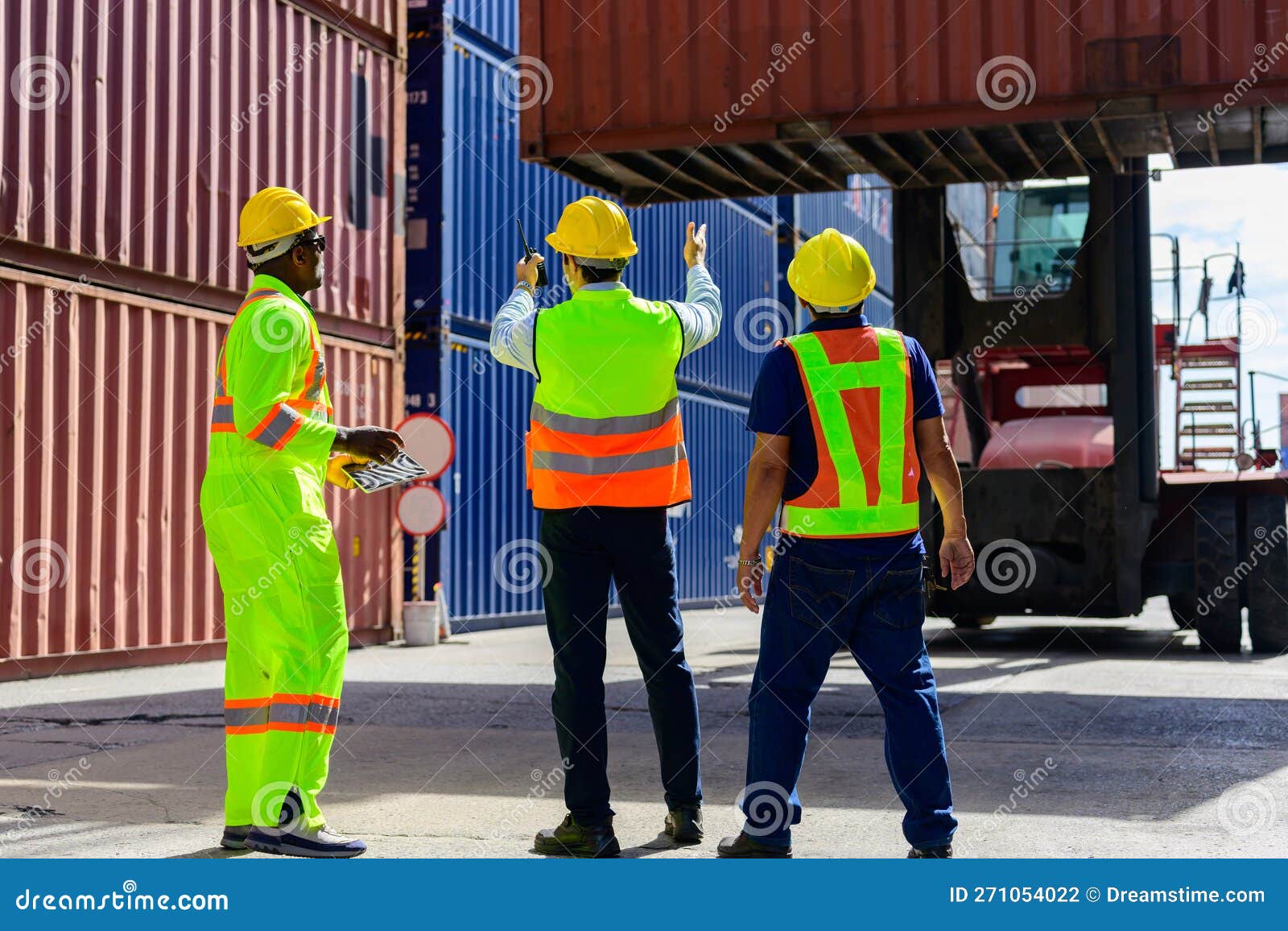 Warehouse Engineer Working at Container Yard Stock Photo - Image of ...