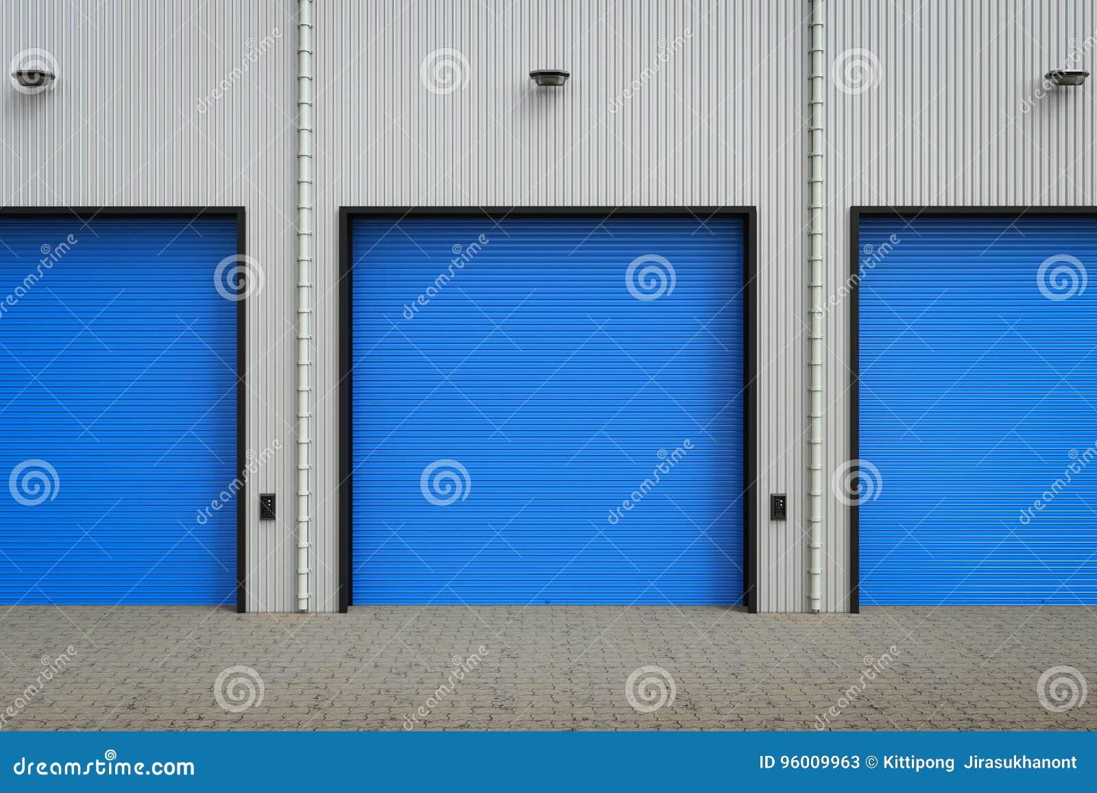Warehouse Exterior With Shutter Doors Royalty-Free Stock Image ...