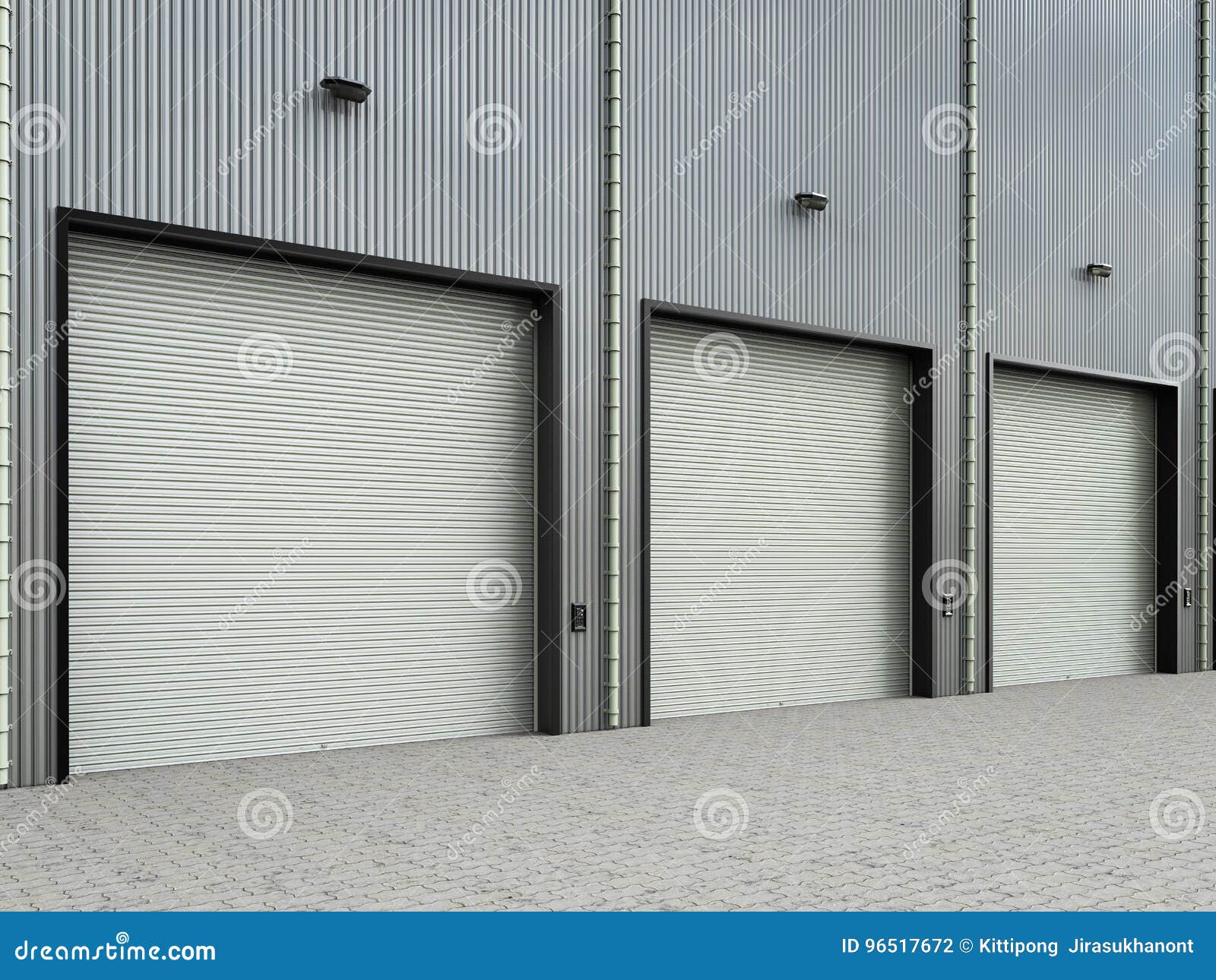 Warehouse Exterior With Shutter Doors Royalty-Free Stock Image ...