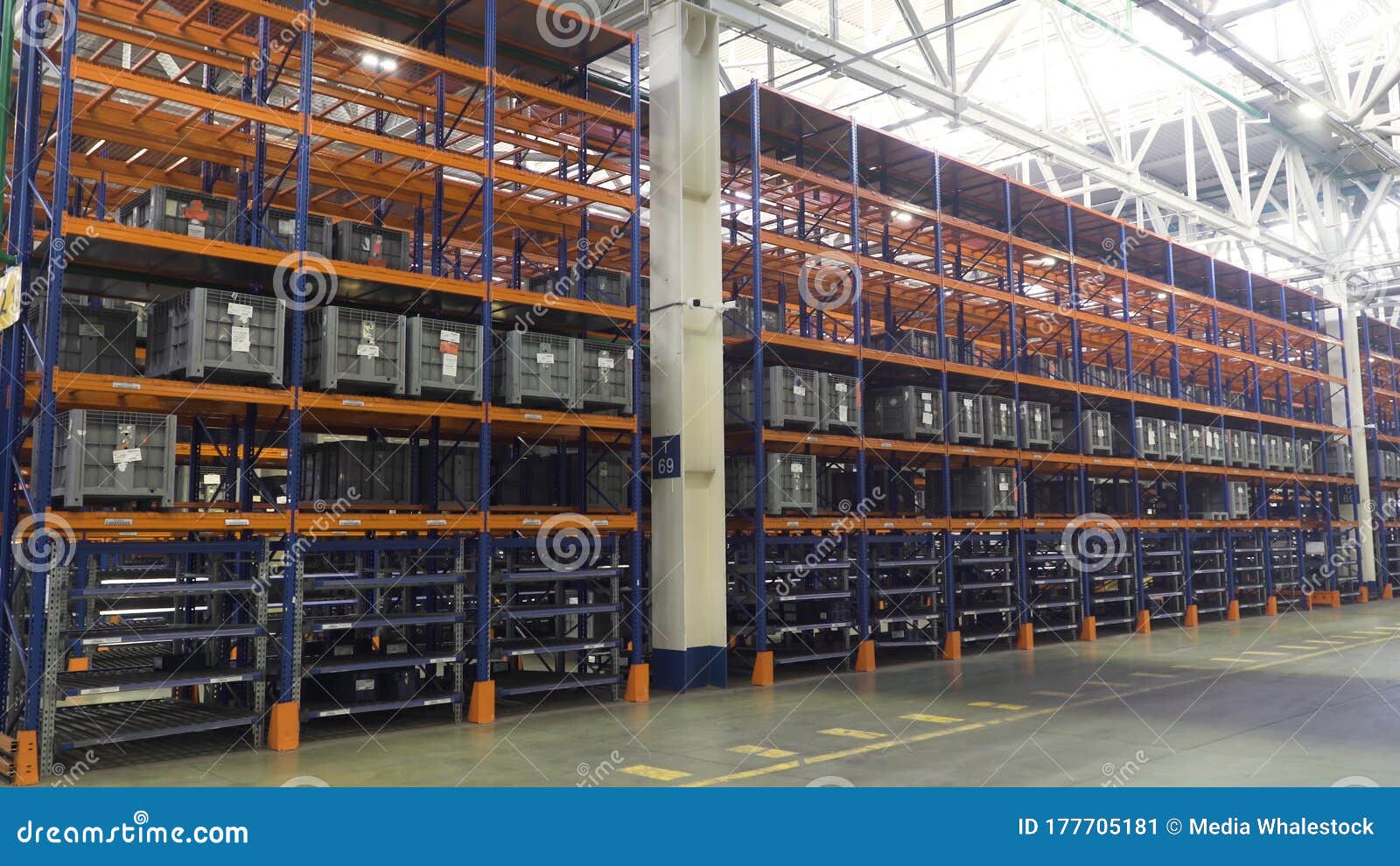 Warehouse in a Factory with Technical Goods for Mechanical Engineering ...