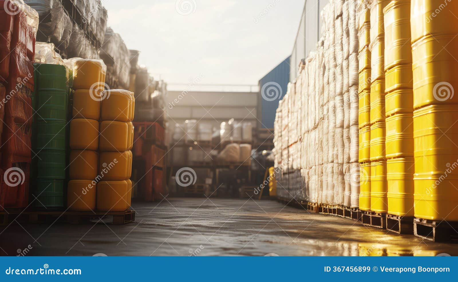 Warehouse Filled With Cardboard Boxes Various Sizes And Colors ...