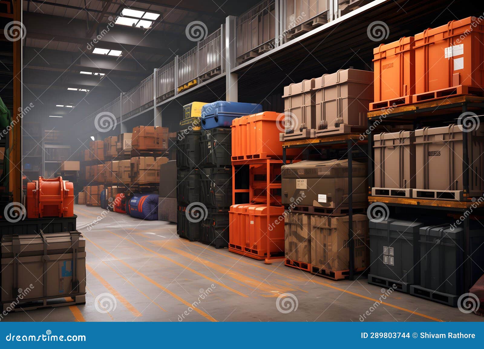 Cluttered Warehouse With Disorganized Pallets And Chaotic Workers ...