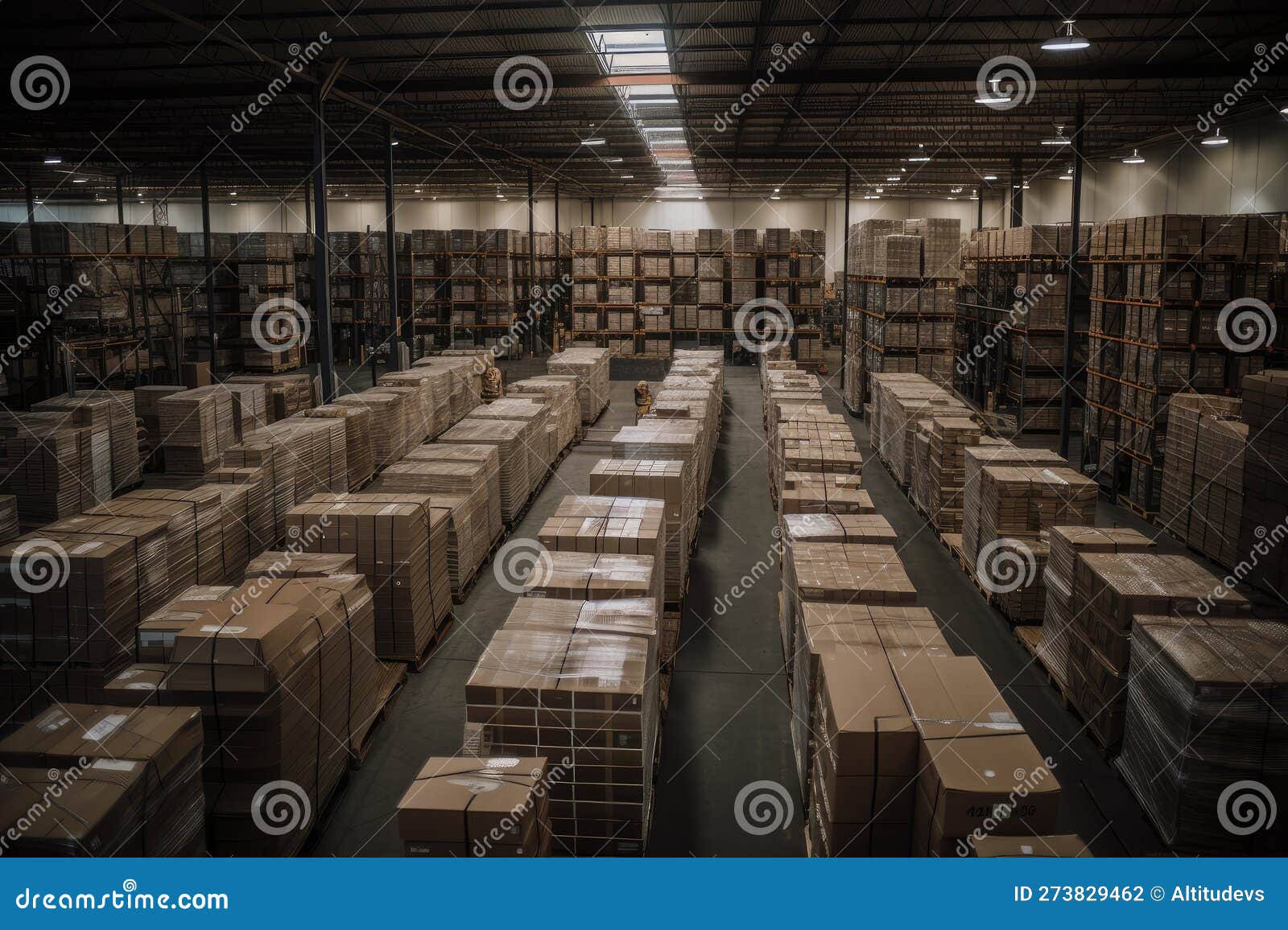 Warehouse, Filled with Rows of Boxes, Each Labeled and Ready for ...