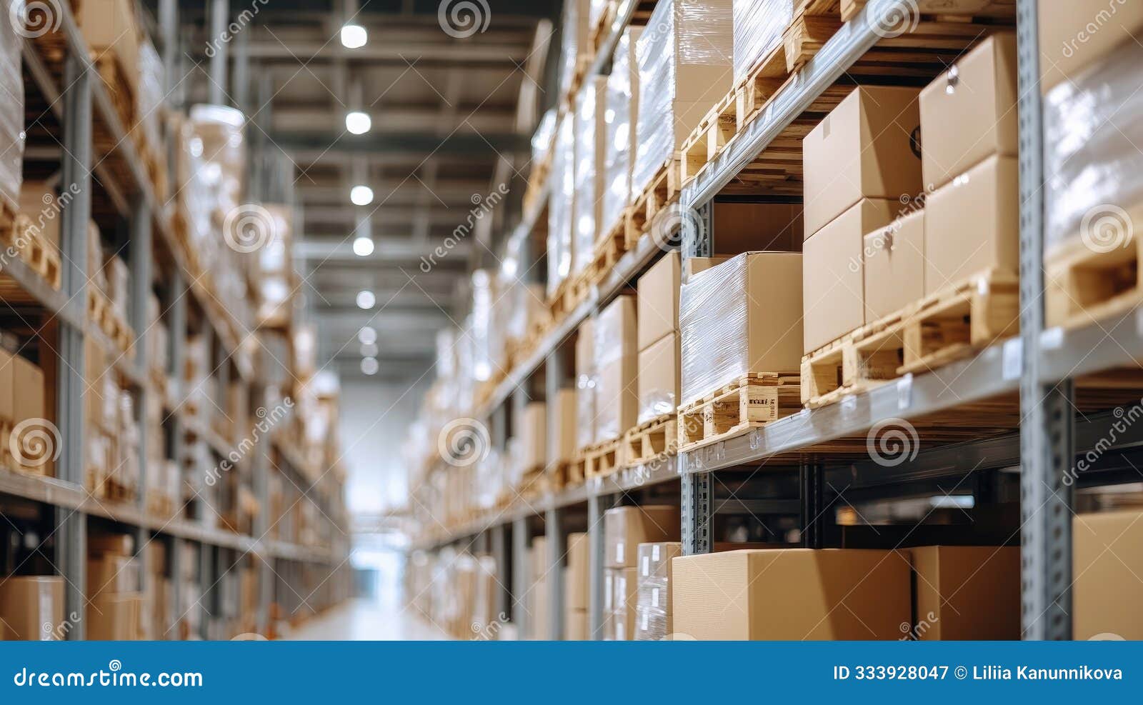 The Warehouse is Filled with Shelves Stacked High with Electronic ...
