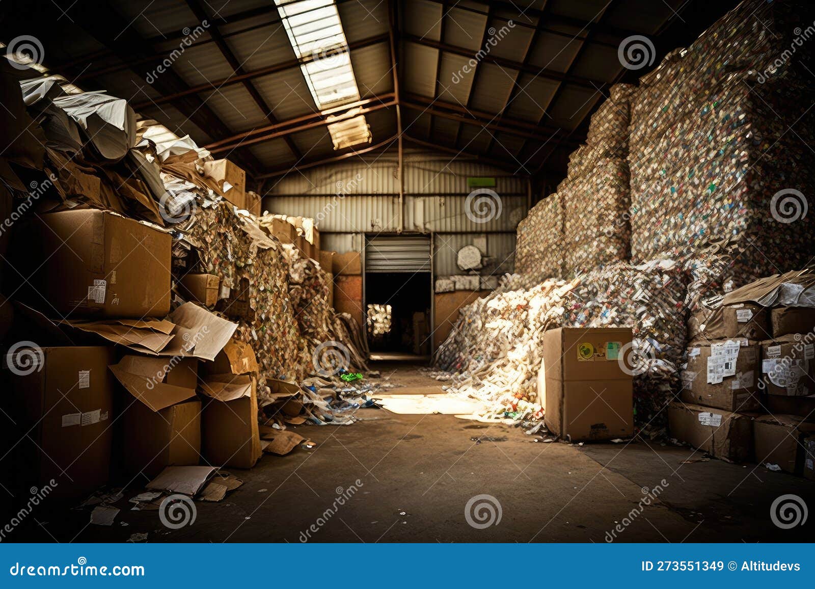 A Warehouse Filled with Sorted Recyclable Materials Ready To Be ...