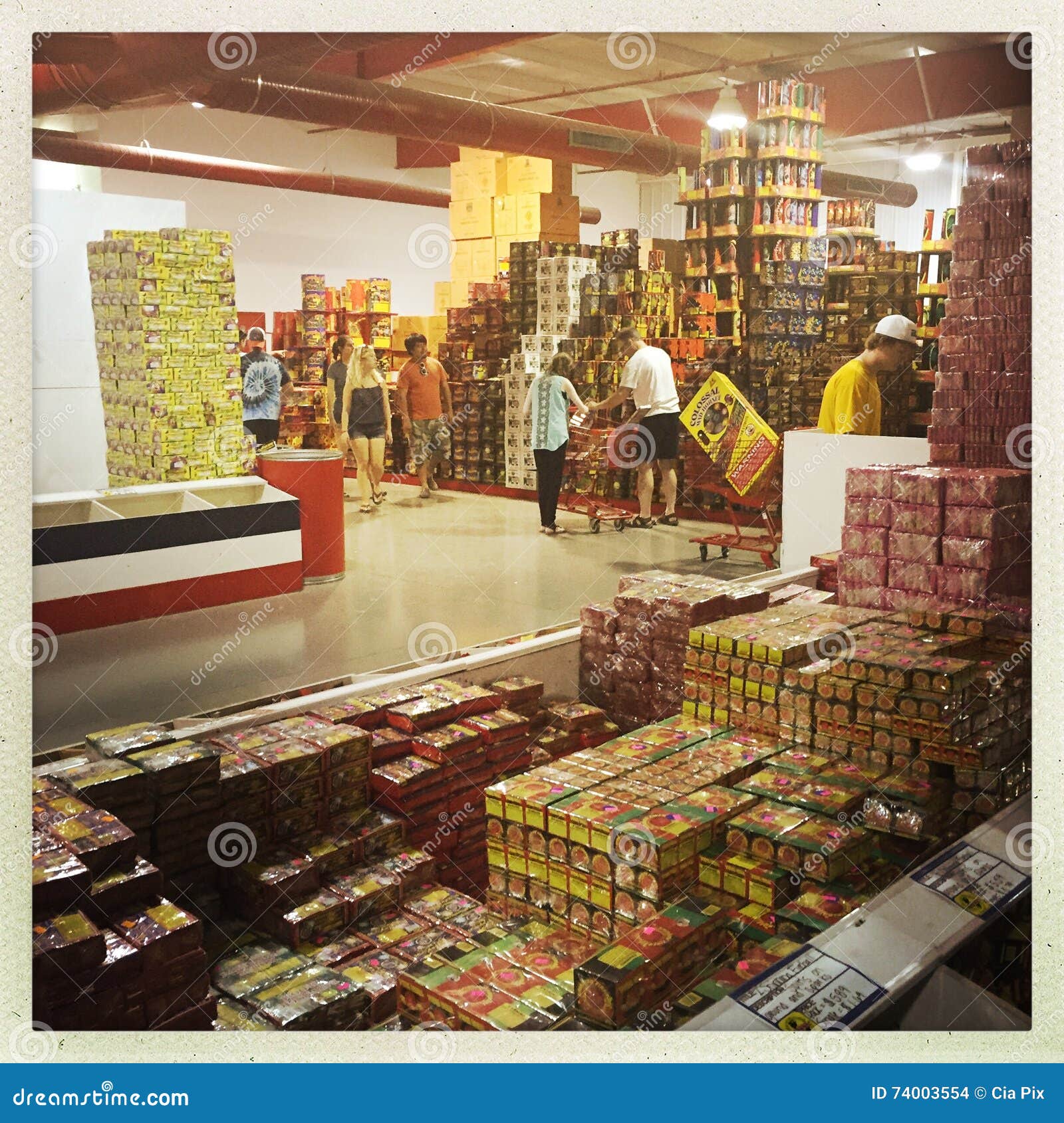 Warehouse fireworks store editorial stock image. Image of interior ...