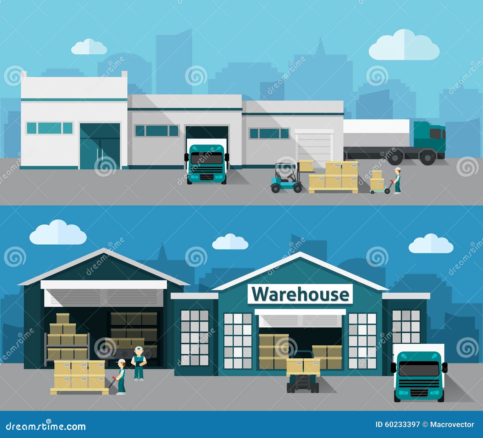 Warehouse Cartoon Vector | CartoonDealer.com #57453513