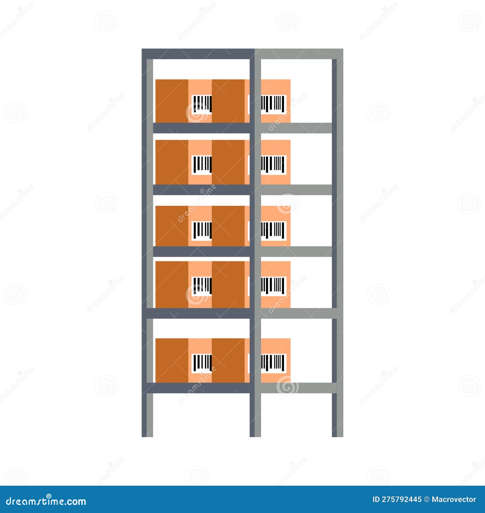 Warehouse Flat Icon stock vector. Illustration of rack - 275792445