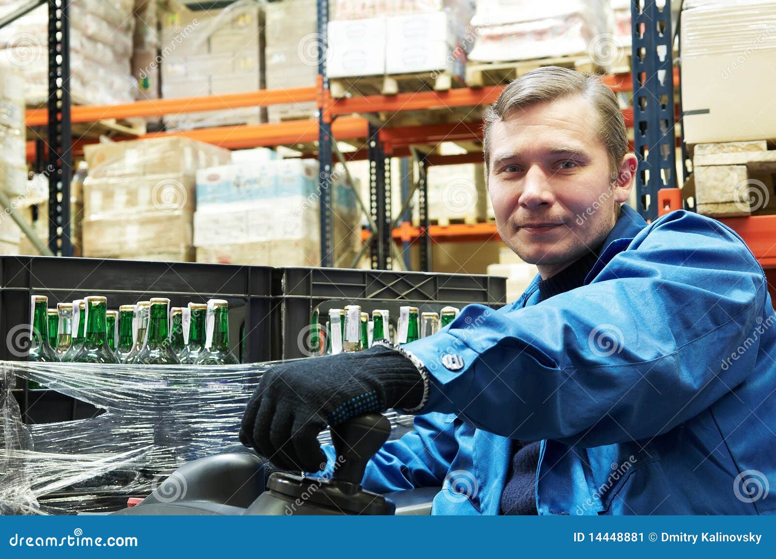 Warehouse forklift driver stock image. Image of installing - 14448881