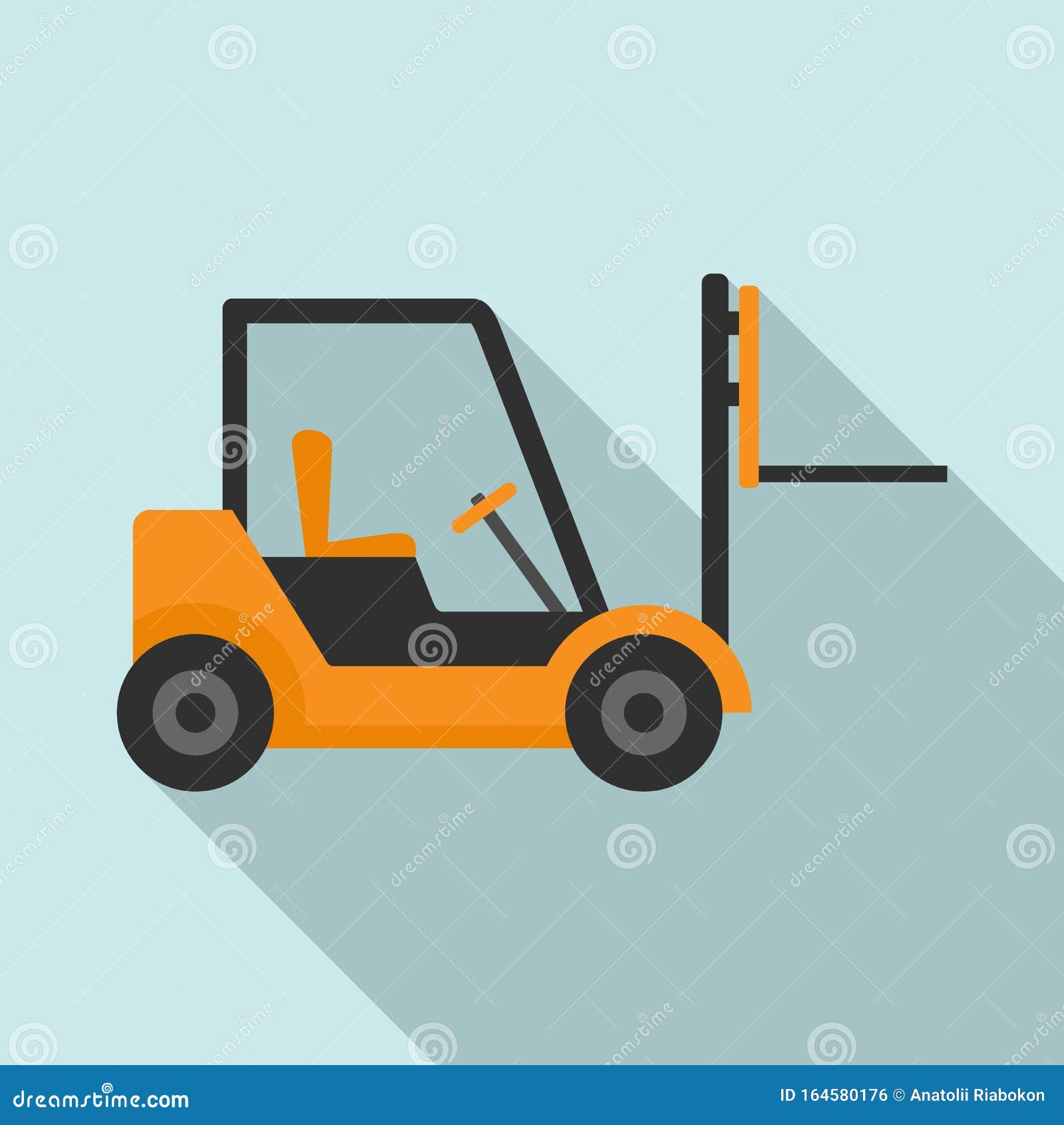 Warehouse Forklift Icon, Flat Style Stock Vector - Illustration of icon ...