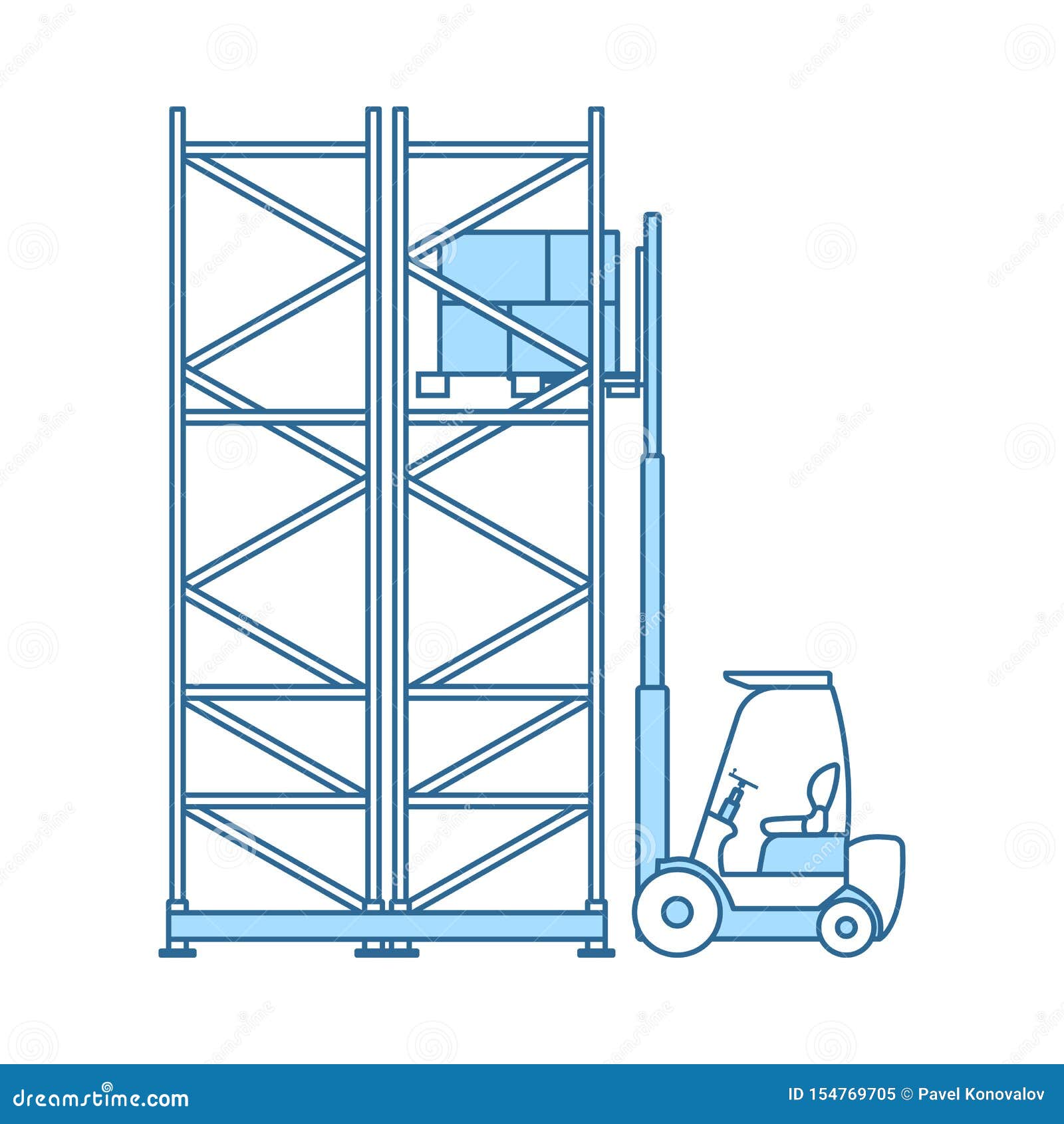 Warehouse Forklift Icon stock vector. Illustration of shipping - 154769705