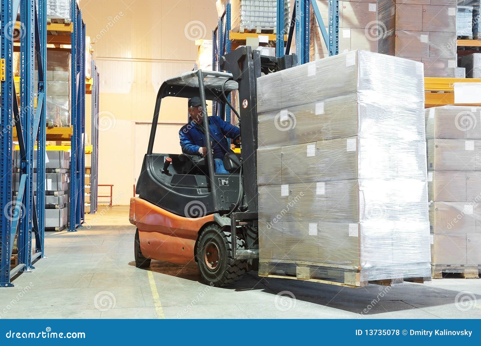 Warehouse forklift loader stock photo. Image of vehicle - 13735078