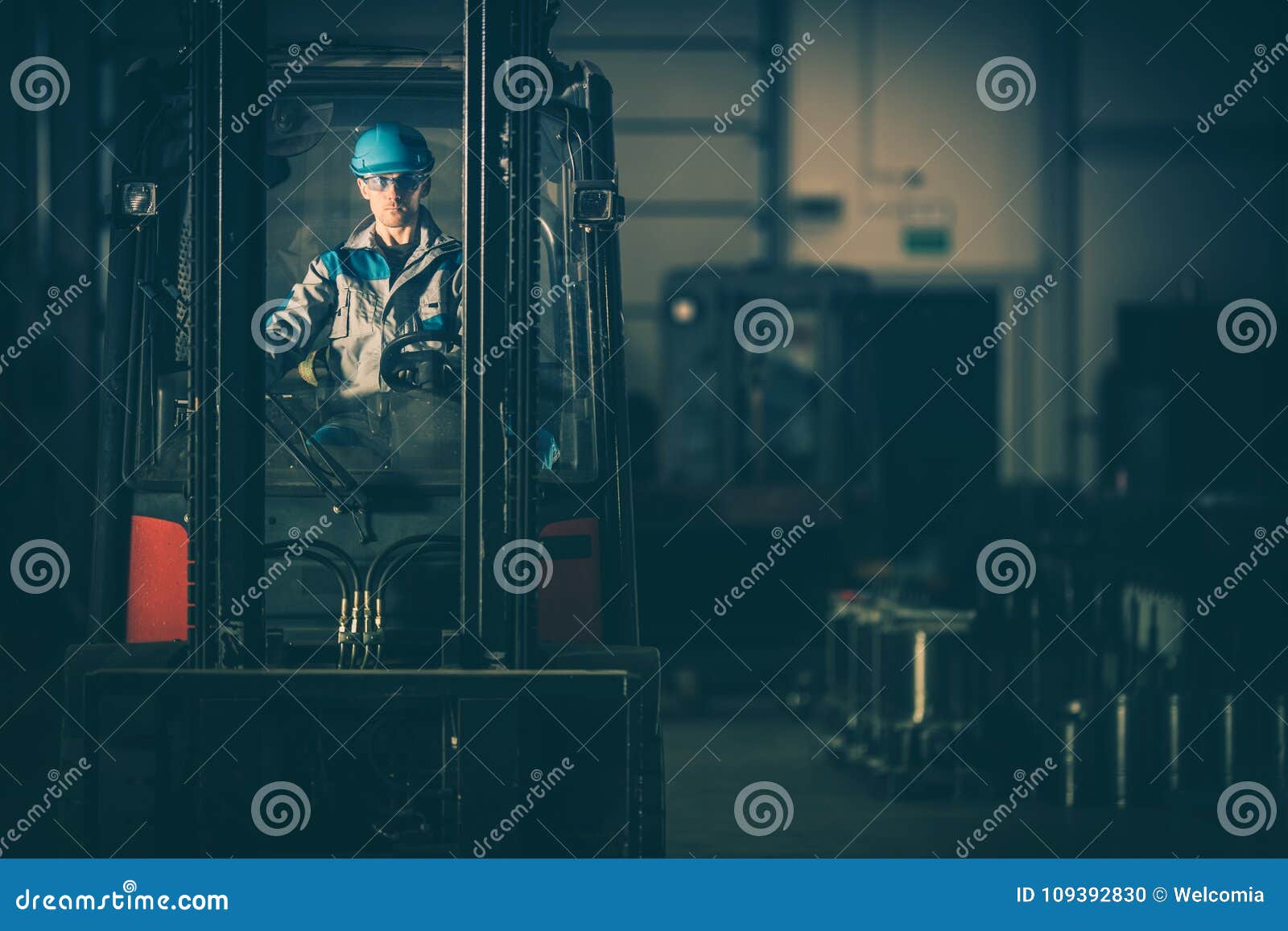 Warehouse Forklift Operator Stock Photo - Image of industrial, business ...
