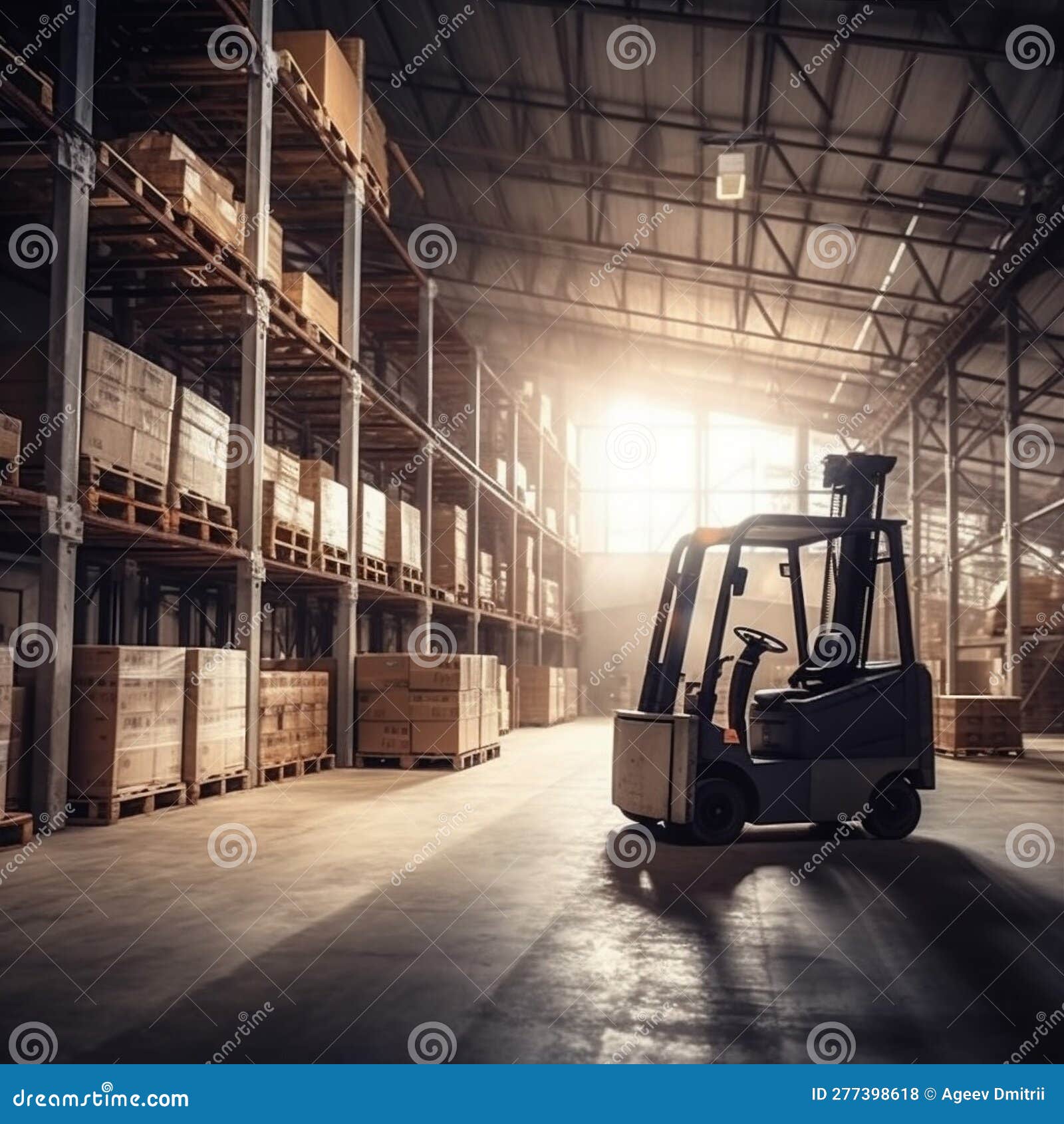 Storage Delivery Logistic Sun Cargo Forklift Box Distribution Warehouse ...