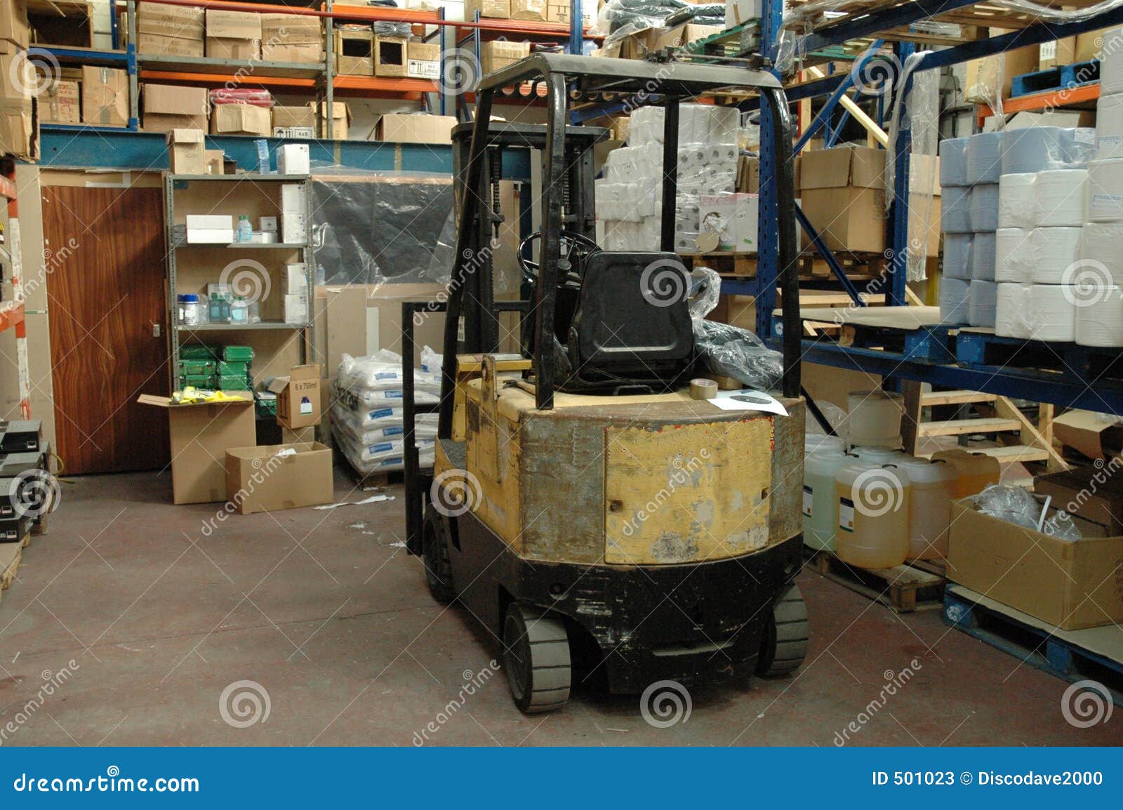 Warehouse and Forklift Truck Stock Image - Image of logistics, industry ...