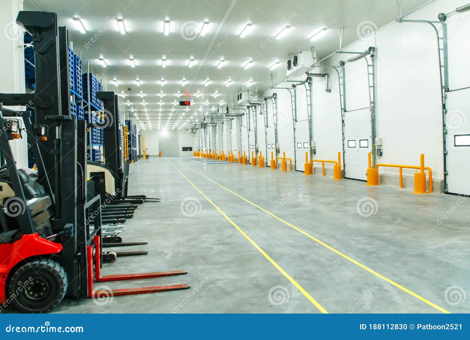 Warehouse Freezer Logistics Storage, Loading and Shipment Stock Photo ...