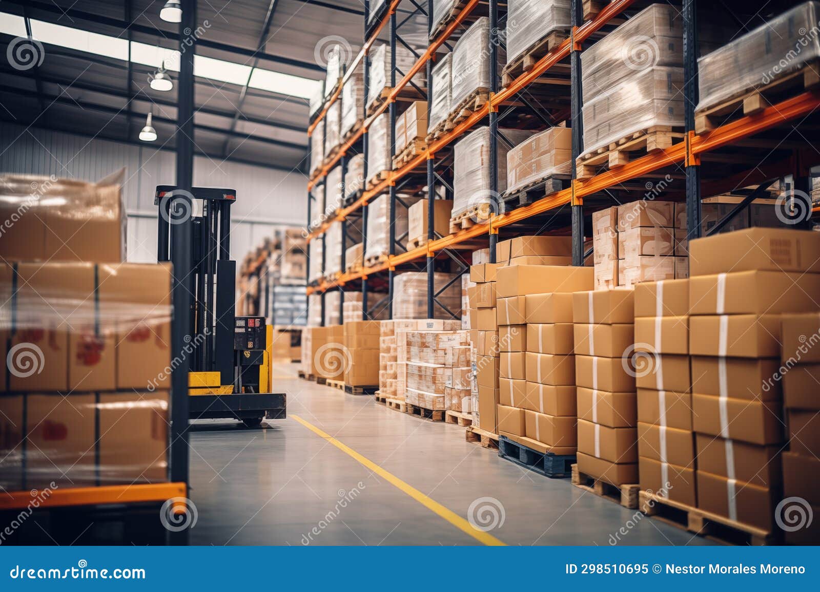 Warehouse Full of Boxes and No People Stock Image - Image of aisles ...