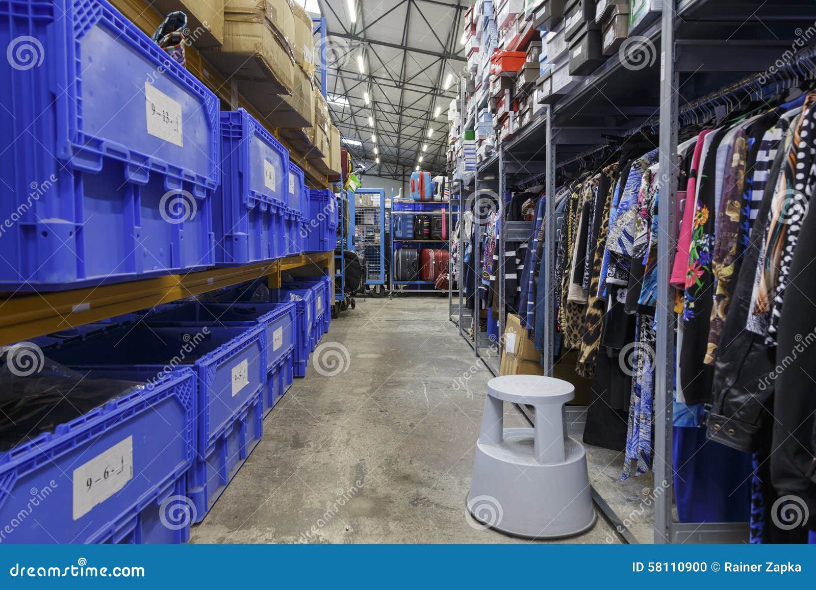 Warehouse stock photo. Image of storage, industrial, shelves - 58110900