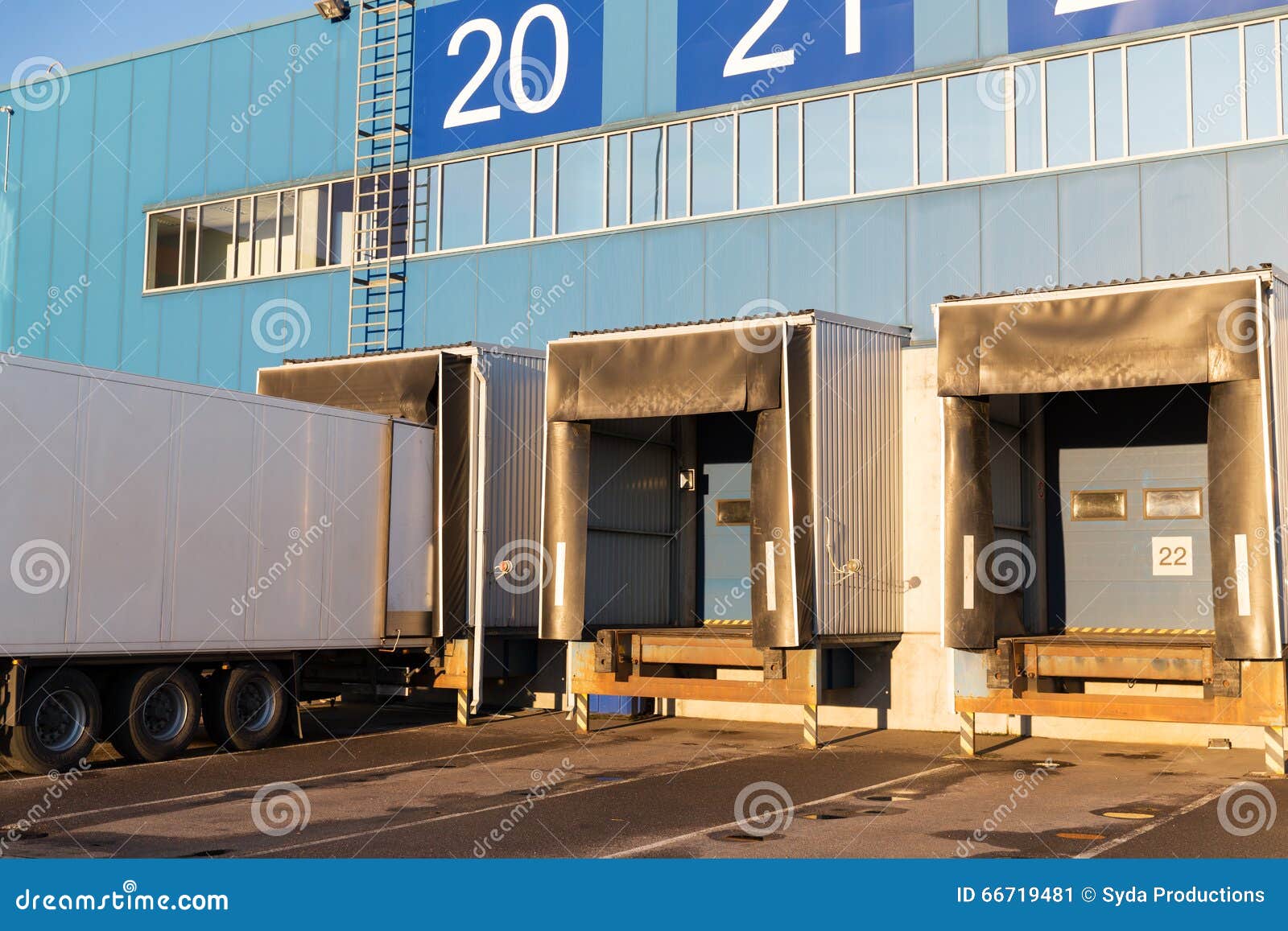 Warehouse Gates and Truck Loading Stock Image - Image of export ...