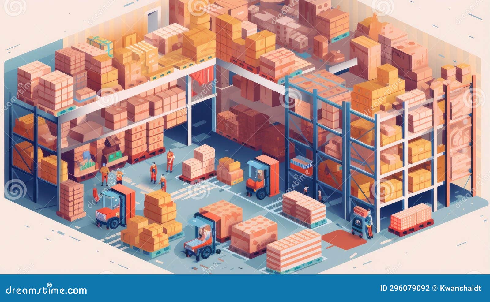 A Warehouse with Goods Being Organized and Shipped, Representing the ...