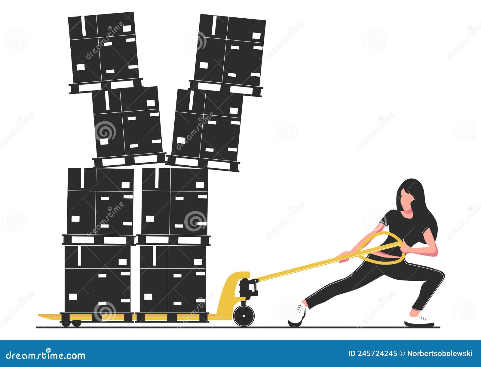 Forklift Overloading Hazard. Vector Illustration | CartoonDealer.com ...