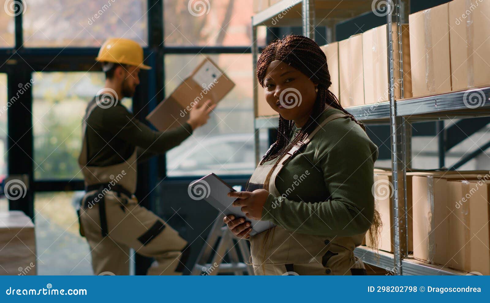 Warehouse Head of Logistics and Trainee Stock Photo - Image of pallet ...