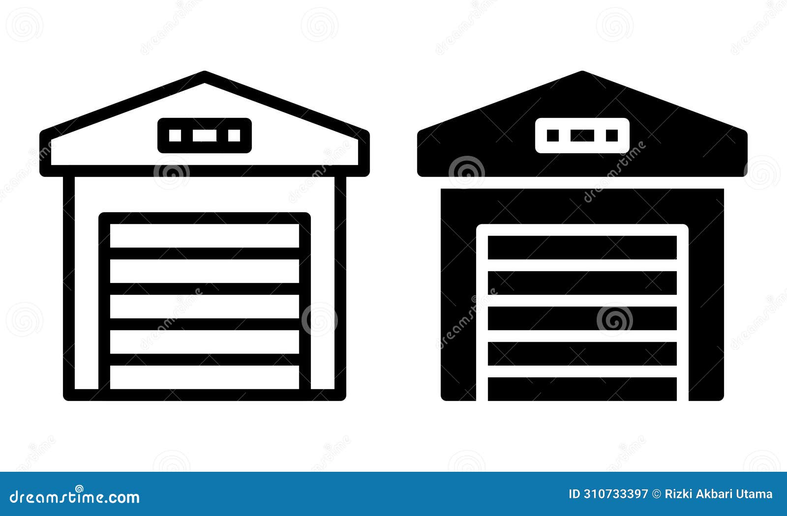 Warehouse Icon with Outline and Glyph Style. Stock Vector ...