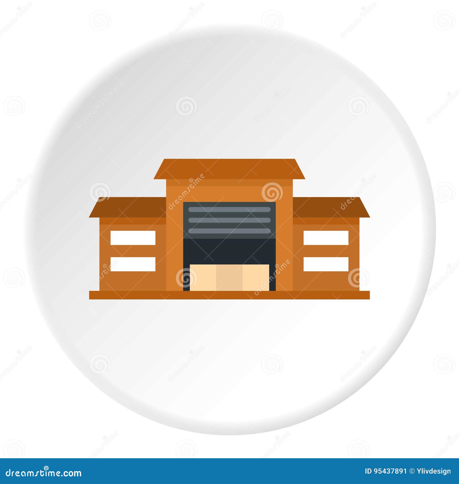 Warehouse icon circle stock vector. Illustration of color - 95437891