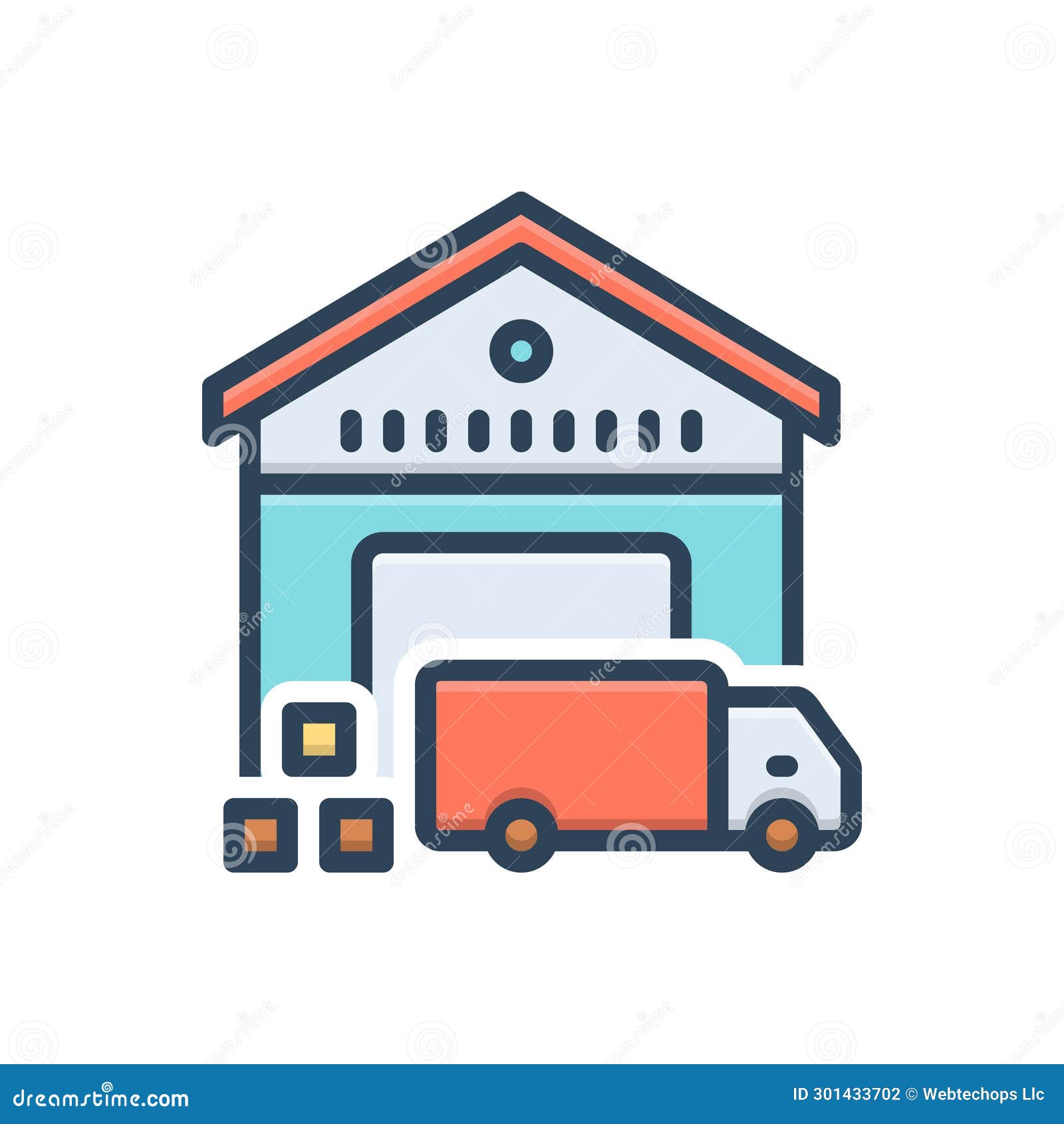 Color Illustration Icon for Warehouse, Delivery and Goods Stock ...