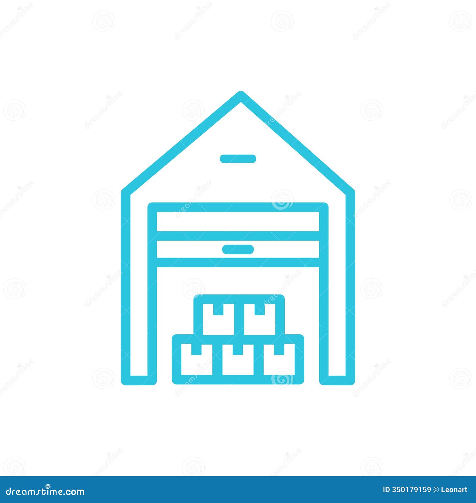 Warehouse Icon With Checkmark Sign With Outline Color Style Isolated On ...