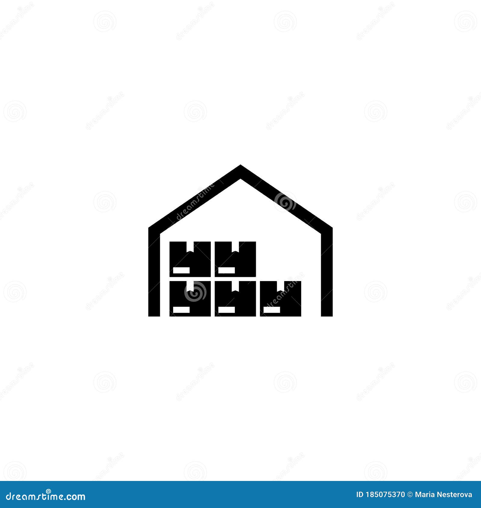Warehouse Icon Isolated on White. Store, Parcel, Storage Stock ...