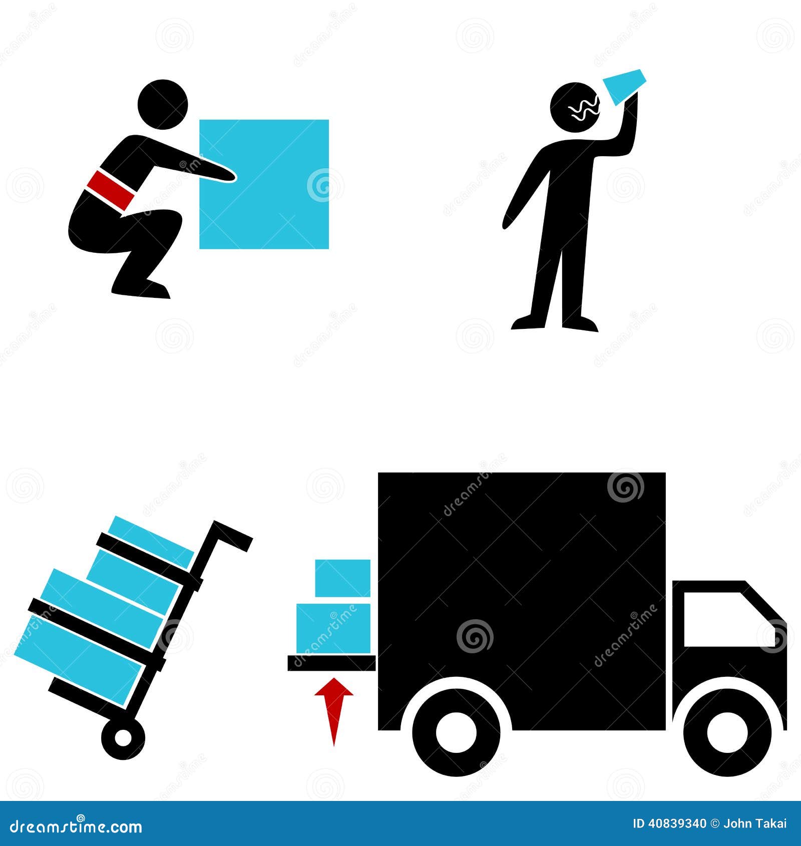 Warehouse Icons stock vector. Illustration of cargo, dolly - 40839340