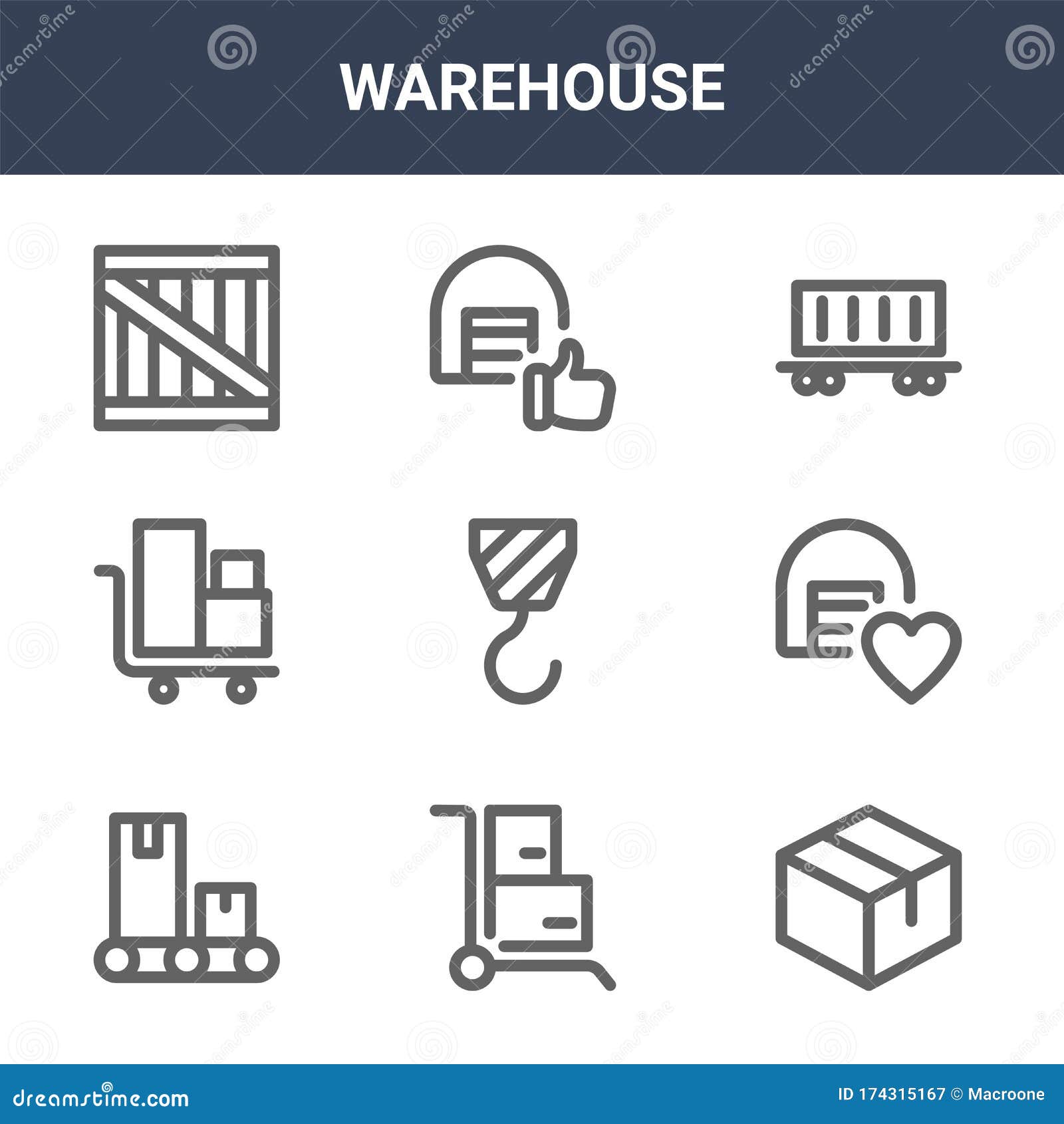 9 Warehouse Icons Pack. Trendy Warehouse Icons On White Background ...