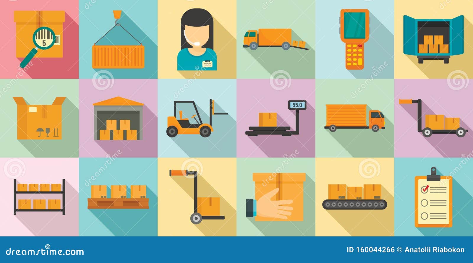 Warehouse Icons Set, Flat Style Stock Vector - Illustration of ... Warehouse Icons Set, Flat Style Stock Vector - Illustration of ...
