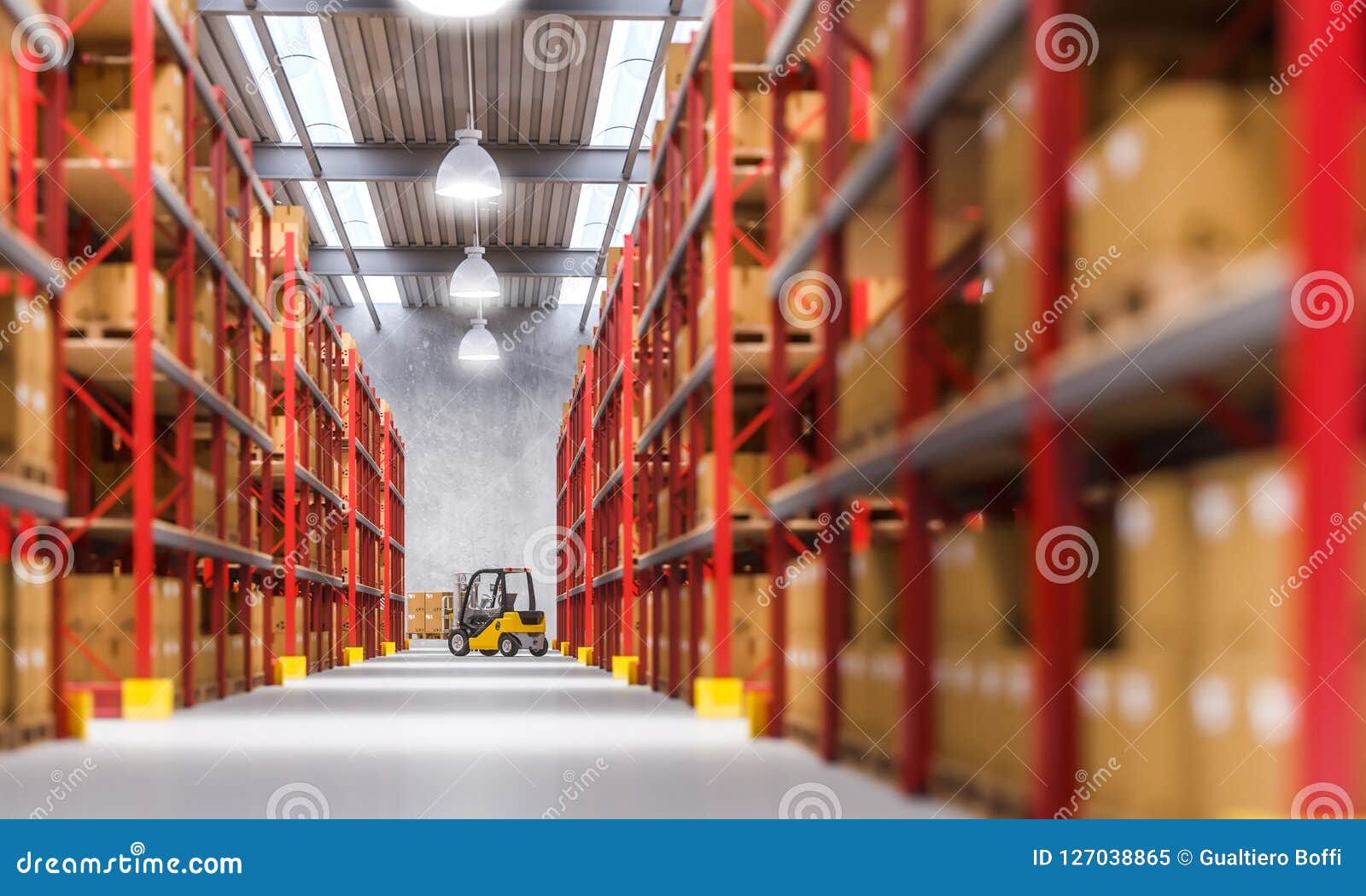 Warehouse indoor 3d stock illustration. Illustration of logistic ...