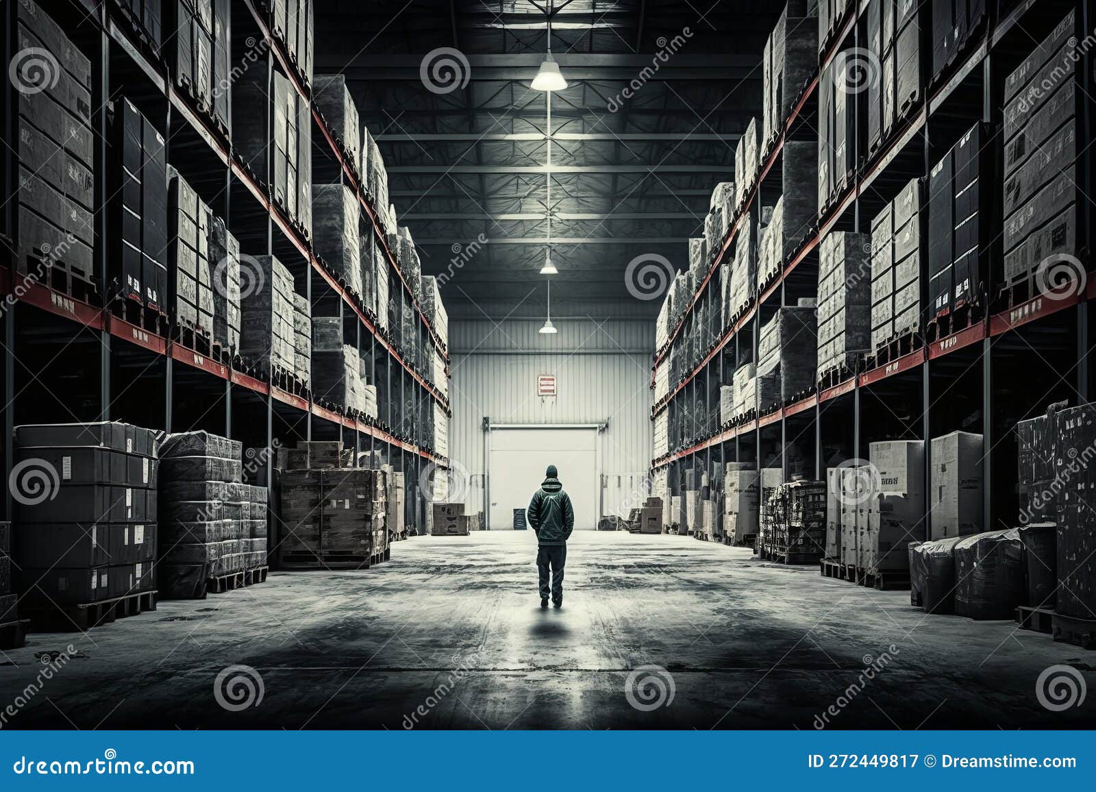 Warehouse indoor view stock illustration. Illustration of rack - 272449817