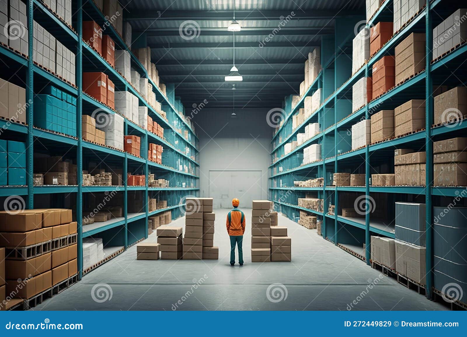 Warehouse indoor view stock illustration. Illustration of storehouse ...
