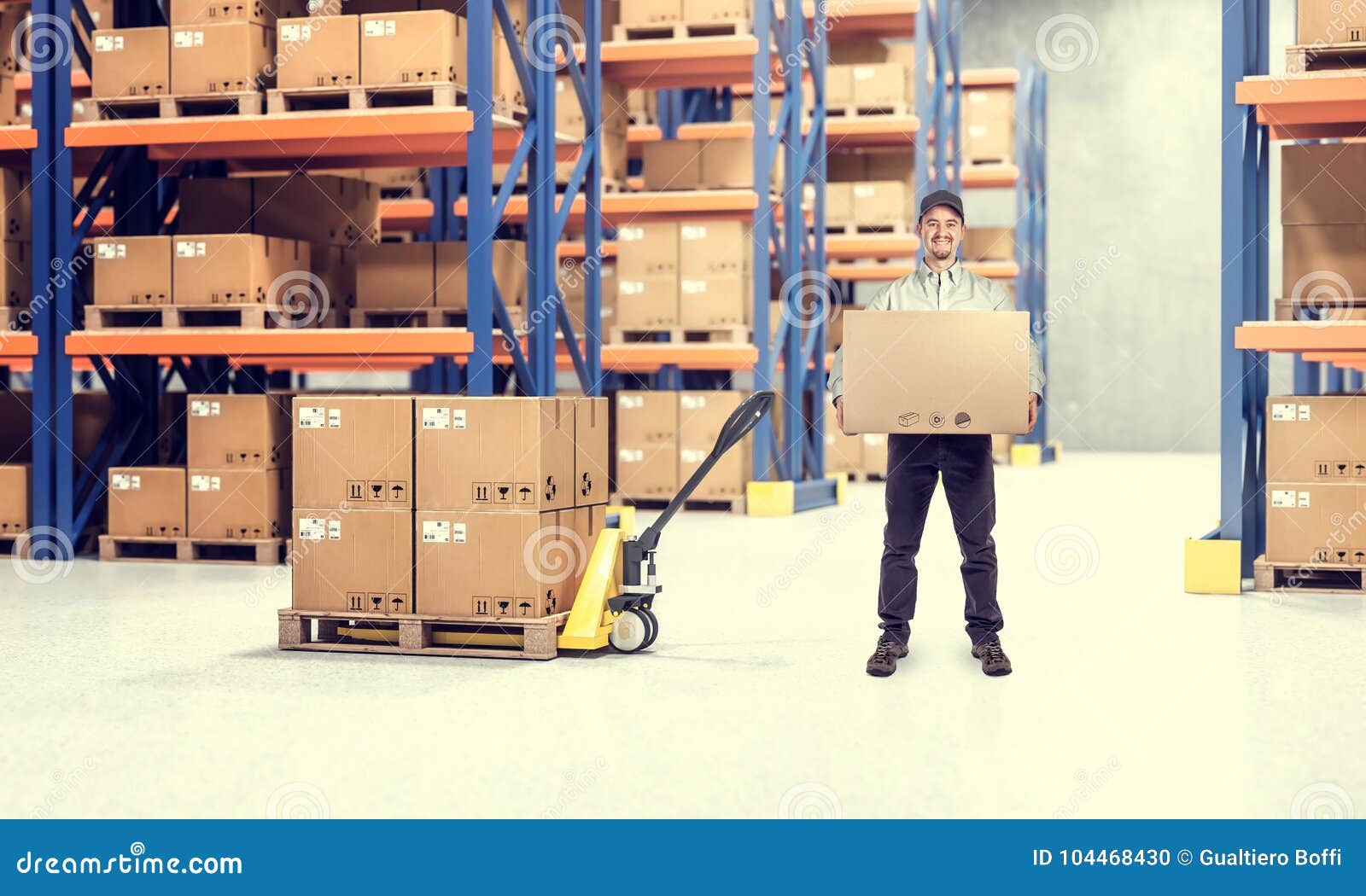 Warehouse indoor view stock photo. Image of business - 104468430