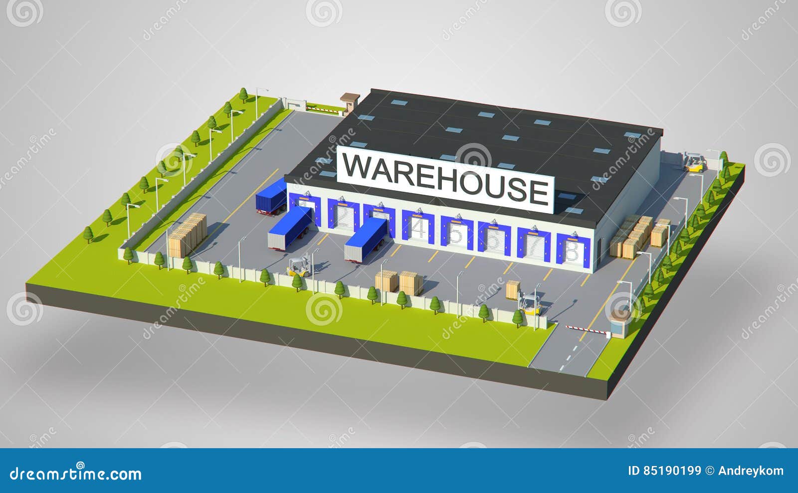 Warehouse Industrial Area with Seating for Loading and Unloading ...