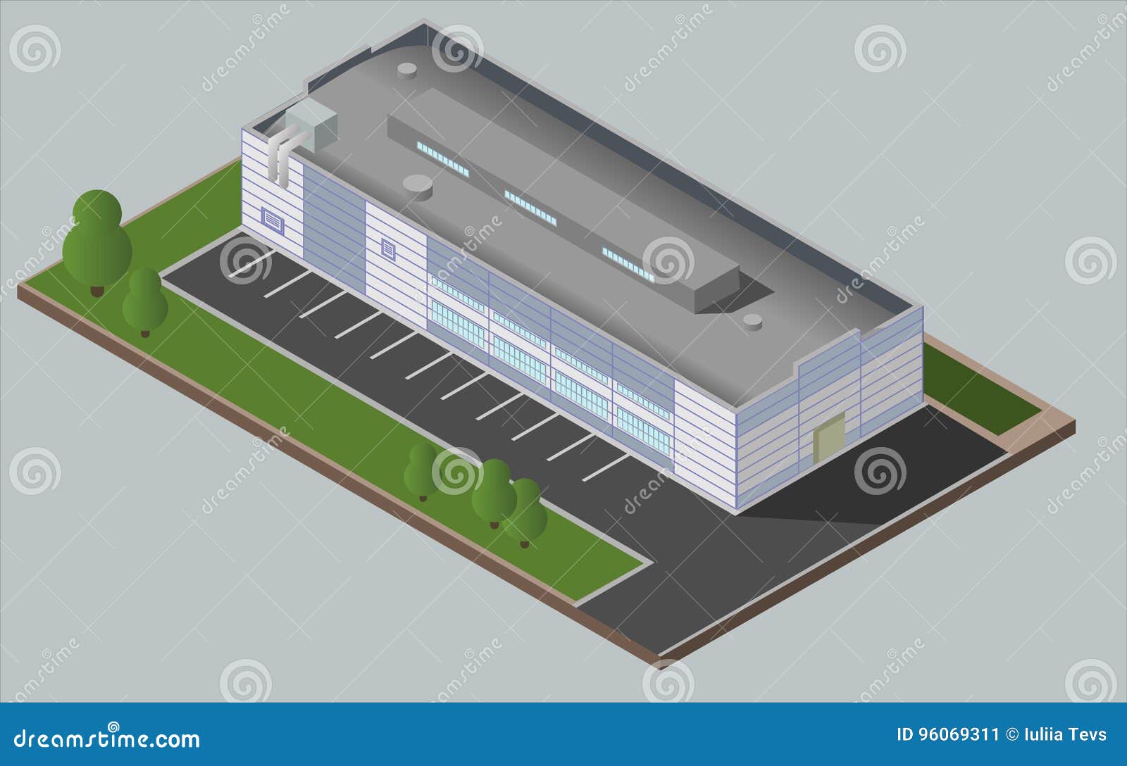 Warehouse Industrial Building. Isolated Vector 3D Isometric Concept ...