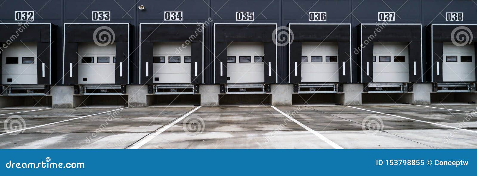 Warehouse with Industrial Doors for Loading Dock Trucks Stock Image ... Warehouse with Industrial Doors for Loading Dock Trucks Stock Image ...